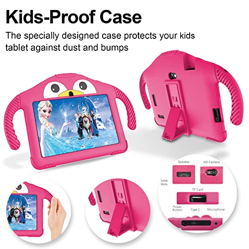 Kids Tablet, 7 inch Tablet for Kids 3GB RAM 32GB ROM, Android 11 Tablet with WiFi, Bluetooth, GMS, Parental Control, Shockproof Case, Google Play, YouTube, Netflix