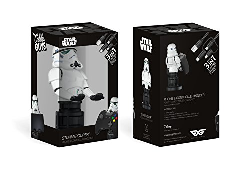 Exquisite Gaming: Star Wars: Stormtrooper - Original Mobile Phone & Gaming Controller Holder, Device Stand, Cable Guys, Collectable Licensed Figure