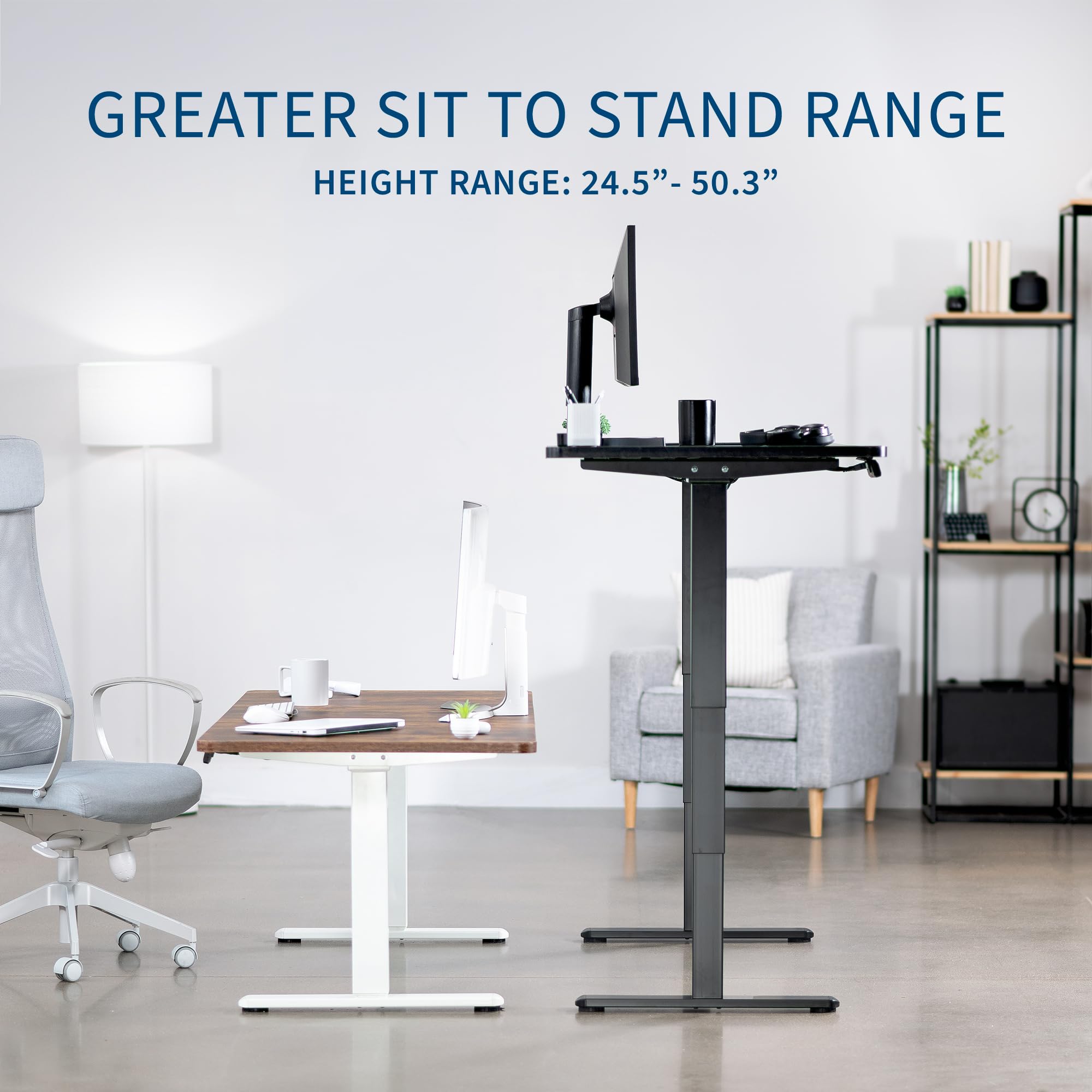 VIVO Electric 71 x 36 inch Rustic Sit Stand Desk, Dual Motor Memory Controller Height Adjustment, 2B Series, Vintage Brown Top Black Frame, DESK-KIT-2B7N-36