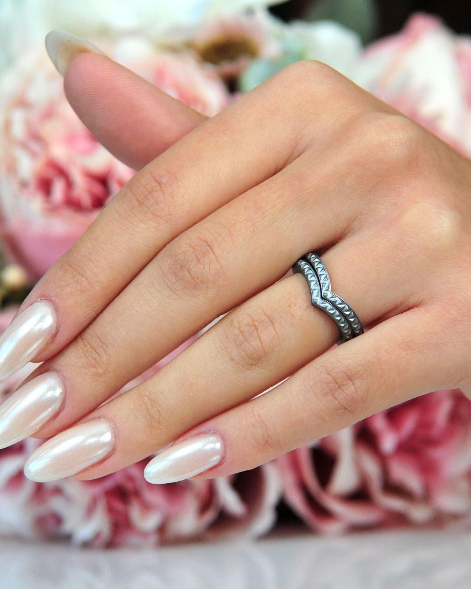 Rinfit Silicone Rings for Women - Silicone Wedding Bands Women - Womens Wedding Ring - Stackable Silicone Rings Women Couture - Patented Design - Silver, Size 6
