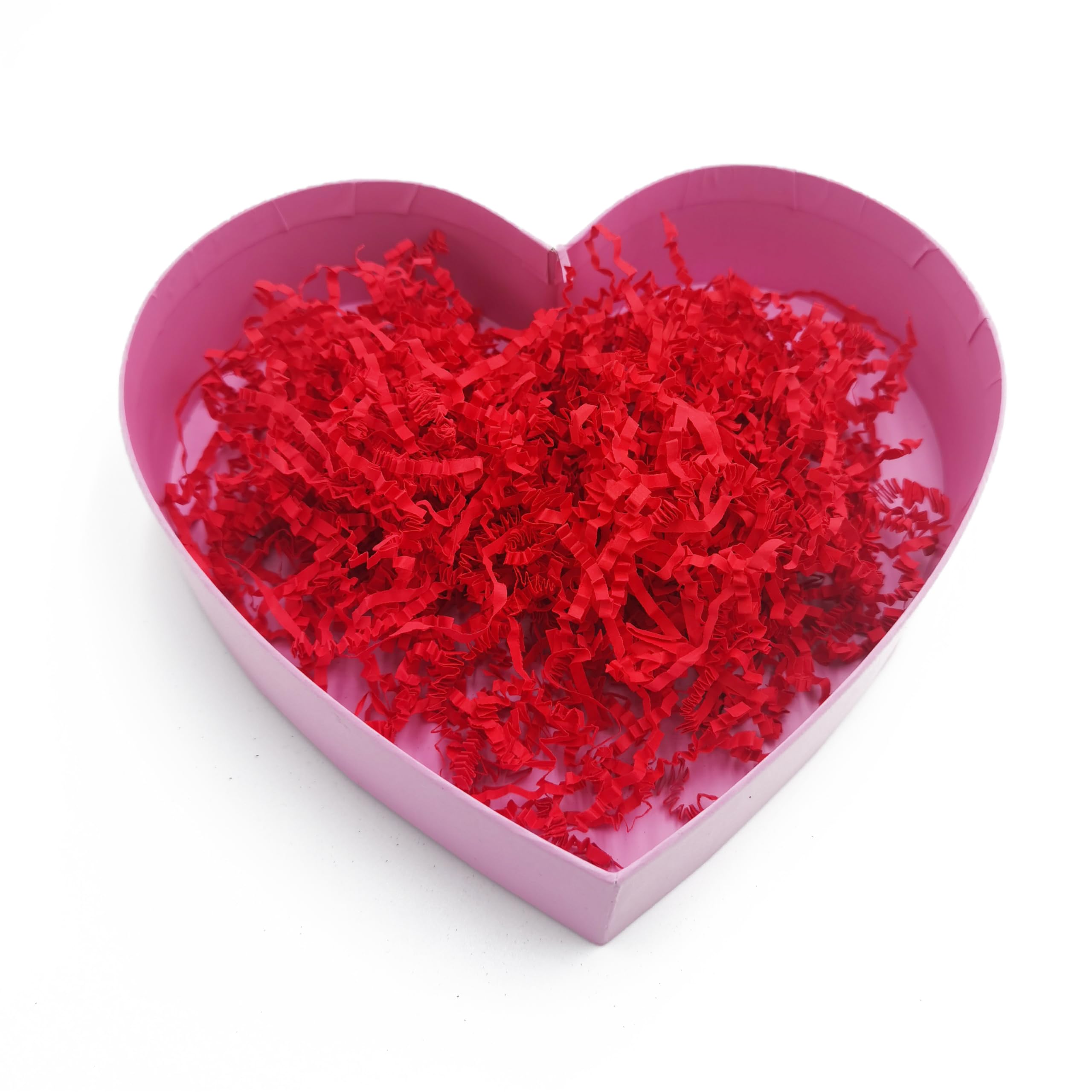 SHENGHE 1LB Crinkle Paper Filler Shredded Basket Shred Package Gift Box Decorative (Red)