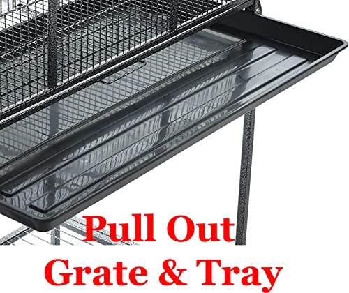 Extra Large Two Full Story Tight 1/2-Inch Bar Spacing Double Large Front Doors for Feisty Ferret Chinchilla Rat Mouse Hamster Gerbil Small Animals Critters Rolling Stand Cage