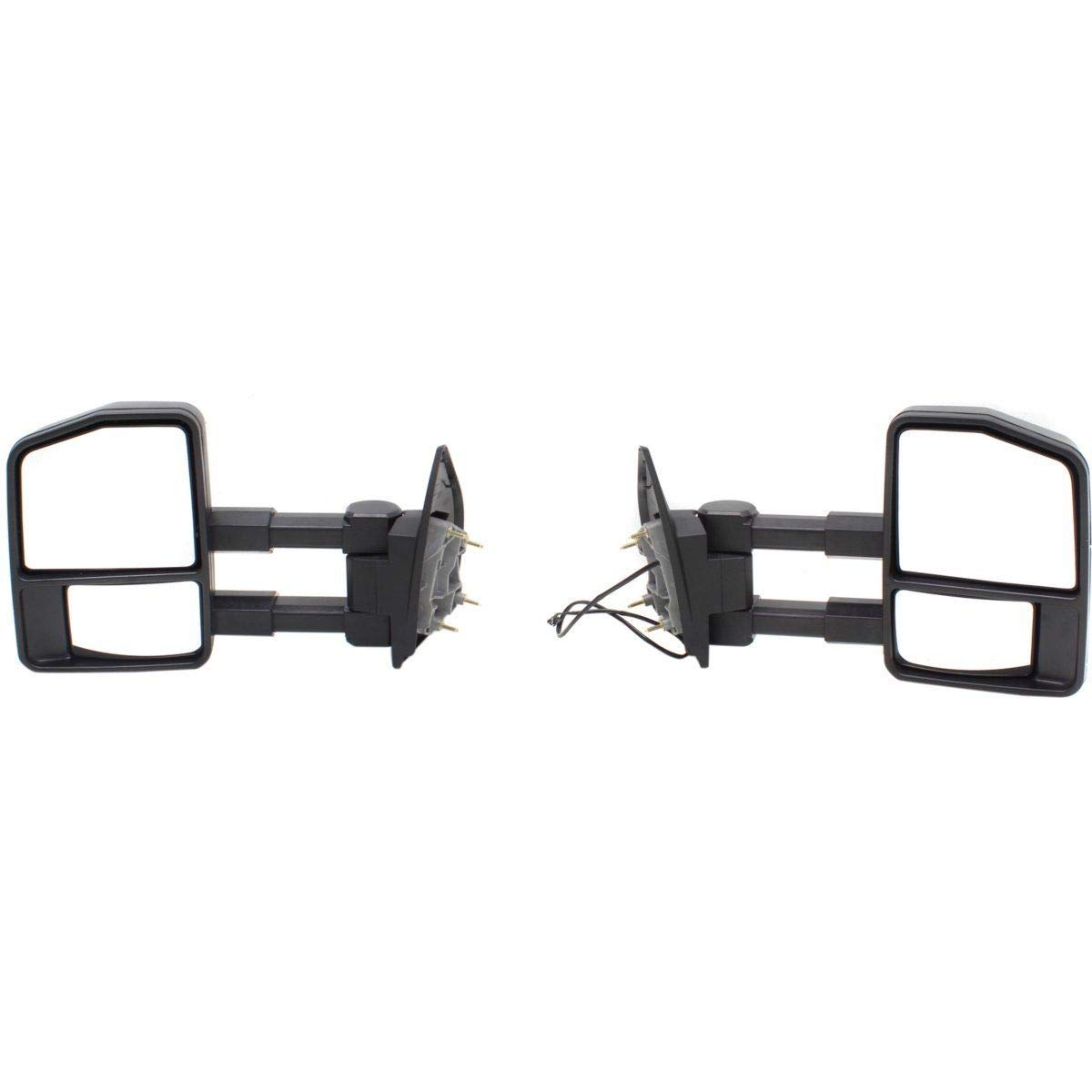 Kool Vue Mirror For 2011-2016 Ford F-250 SD With Temp Sensor Textured Black 2Pc
