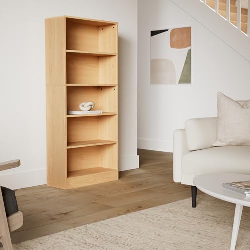 Atlantic Oskar 5-Shelf Multipurposed Bookcase & Storage Cabinet, PN 38408140, in Maple
