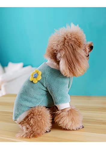Dog Clothes, Pet Clothes, Soft Thickened Warm Puppy Clothes, Suitable for Autumn and Winter, Suitable for Small Dogs and Cats, Blue (Medium)