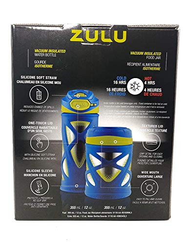 Zulu Kids Water Bottle and Canister Set - Blue