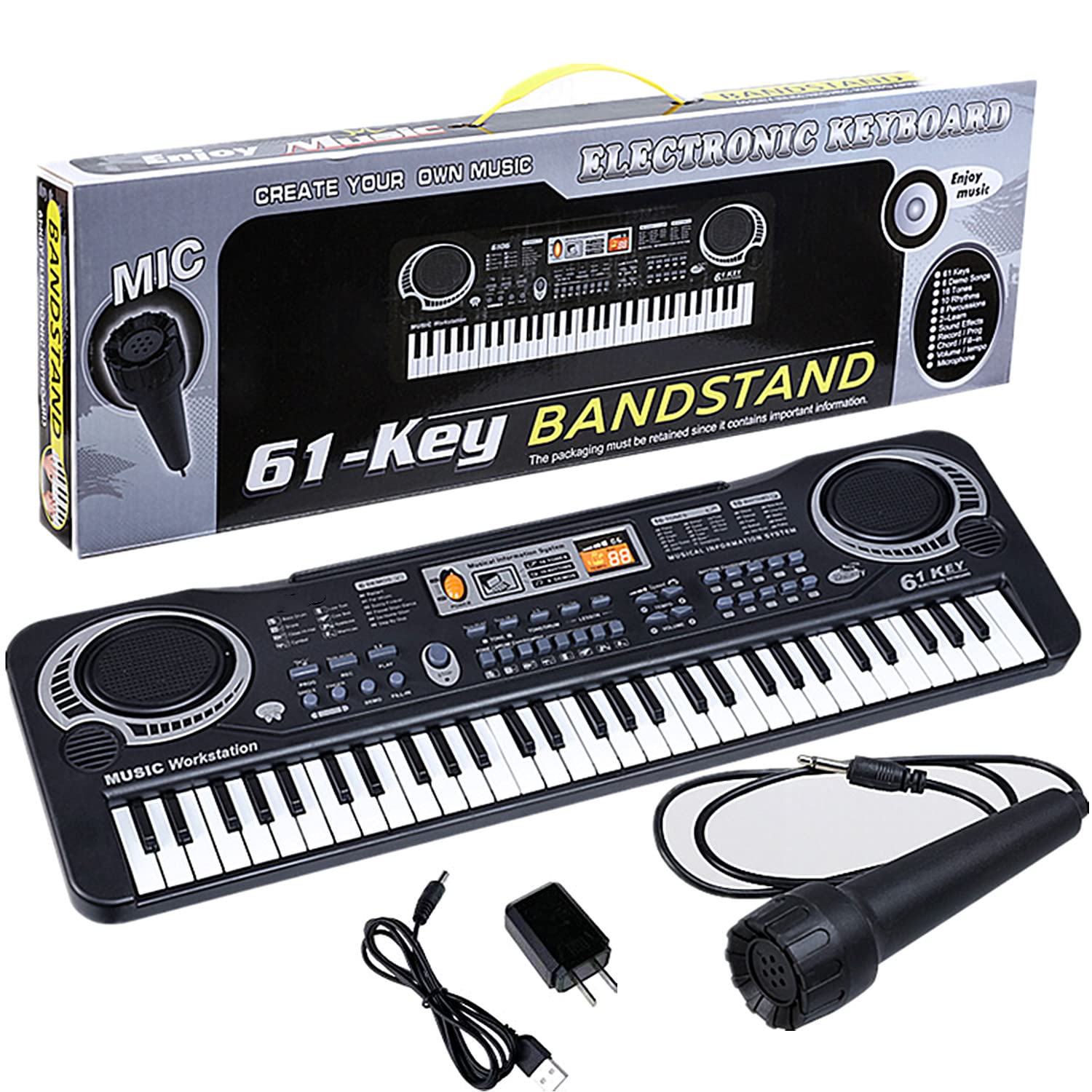 Keyboard Piano for Kids Portable Electric Digital Piano Keyboards Musical Instruments Toy Multi-Function w/ Microphone Birthday for Kids Children