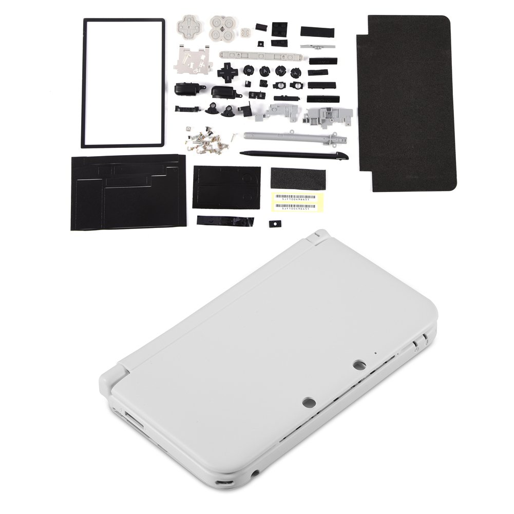 Longzhuo Full Housing Case, Cover Shell Repair Parts Complete Fix Replacement Kit for Nintendo 3DS XL(White)