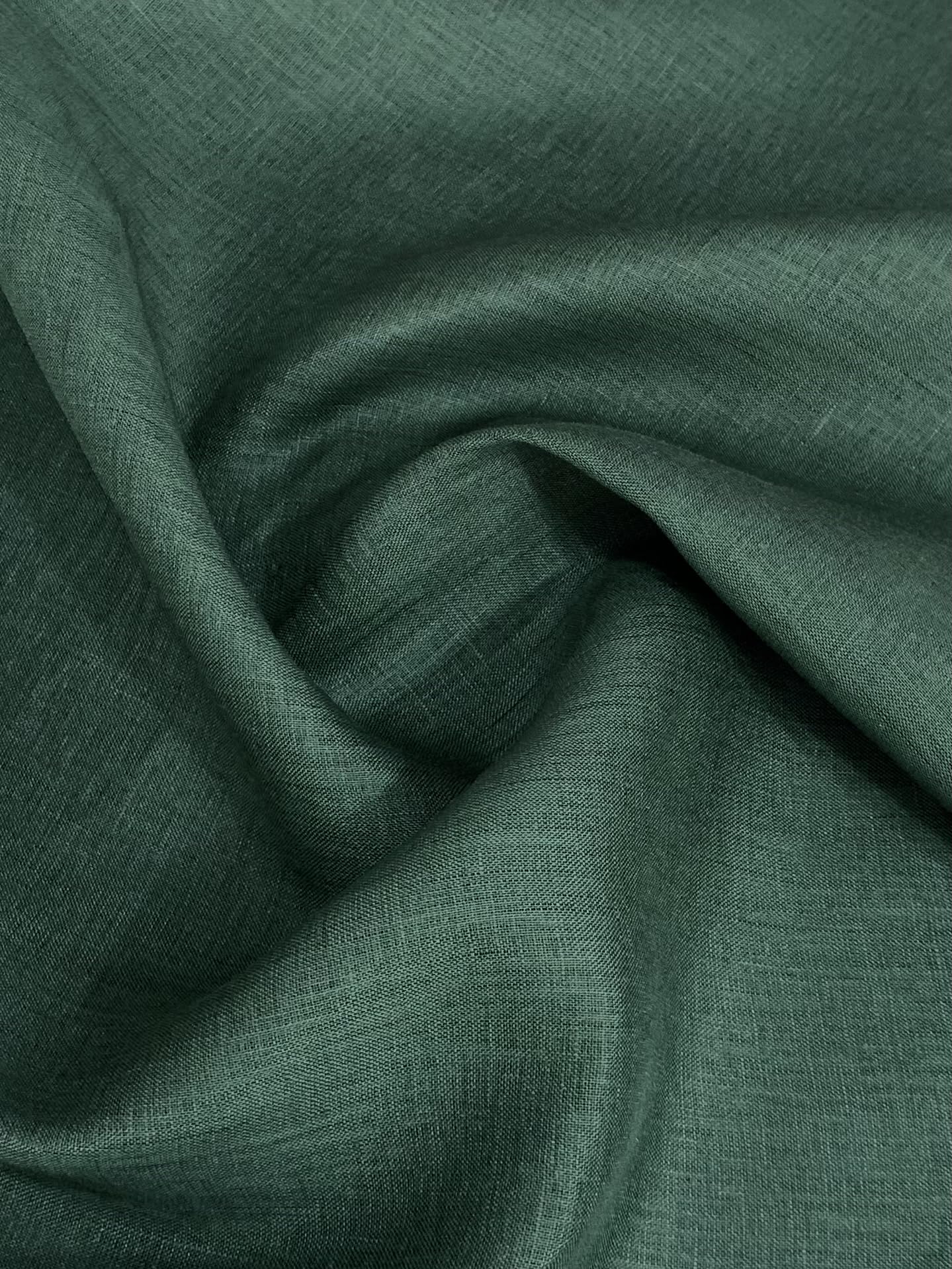 Charmii 100% Linen Fabric by The Yard, Precut Embroidery Fabric Linen for Clothing, Crafts and Quilting, Soft, Versatile, Breathable, 57.5" Wide, Green