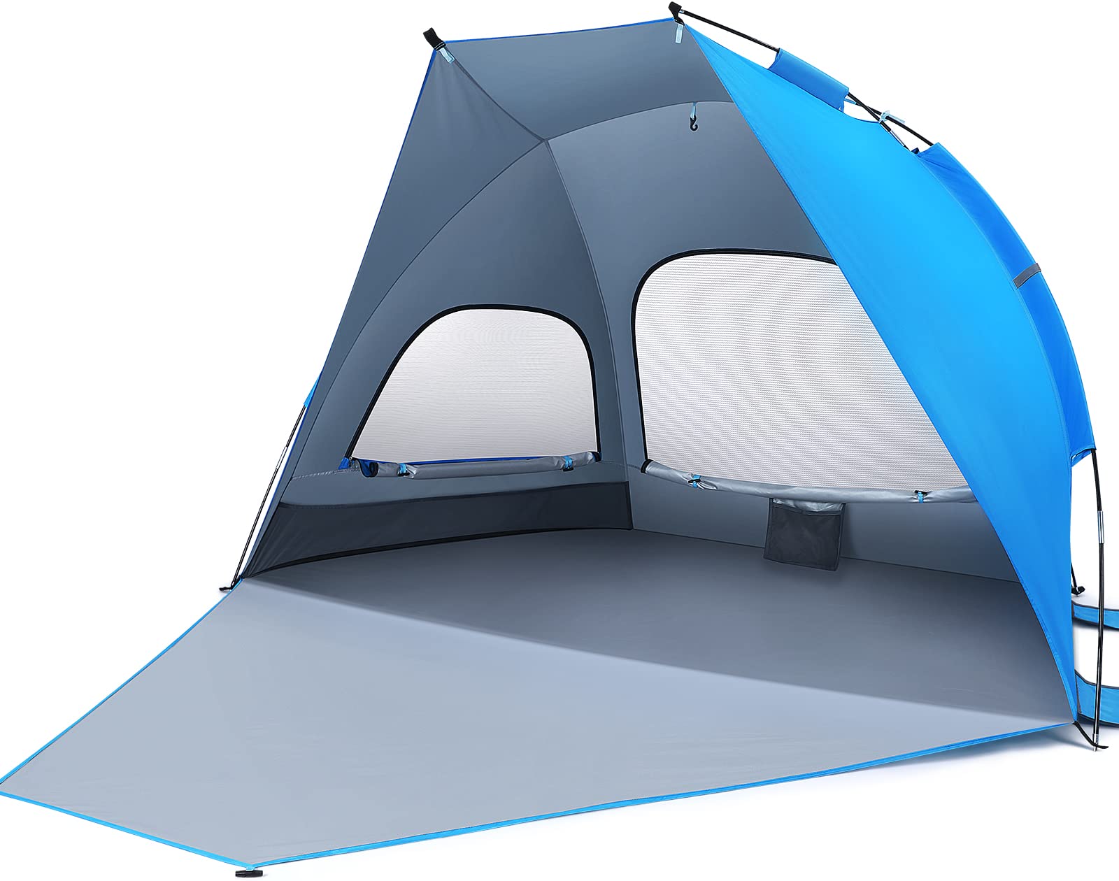 Beach Tent Sun Shade Shelter: 3-4 Person Large Anti-UV Windproof Portable Lightweight Tent Canopy Cabana with Extendable Floor Outdoor
