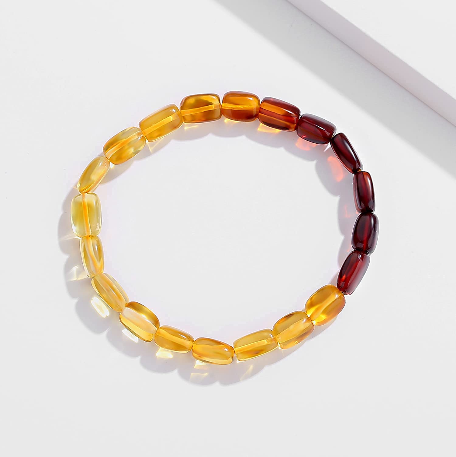 Baltic Amber Bracelet Size 6mm+7inches Amber Bracelet for Women (Cherry)