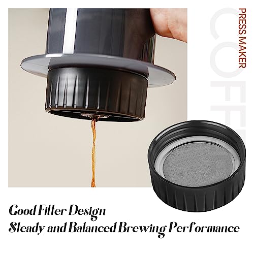 RECAFIMIL Coffee Press Maker -New Desgin Quickly Makes Delicious Coffee Without Bitterness - 1 to 3 Cups Per Pressing