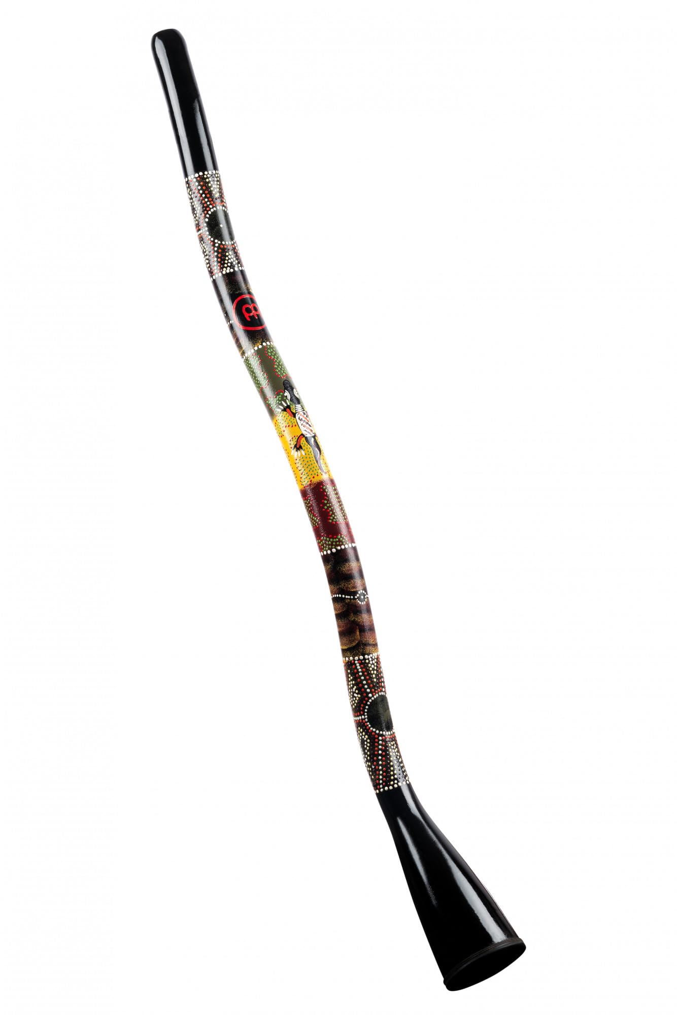 Meinl Percussion 51" Synthetic Didgeridoo, S-Shaped Body in Black with Hand Painted Native Design-NOT MADE IN CHINA-Creates Distinctive Australian Drone Note, 2-YEAR WARRANTY (SDDG2-BK)