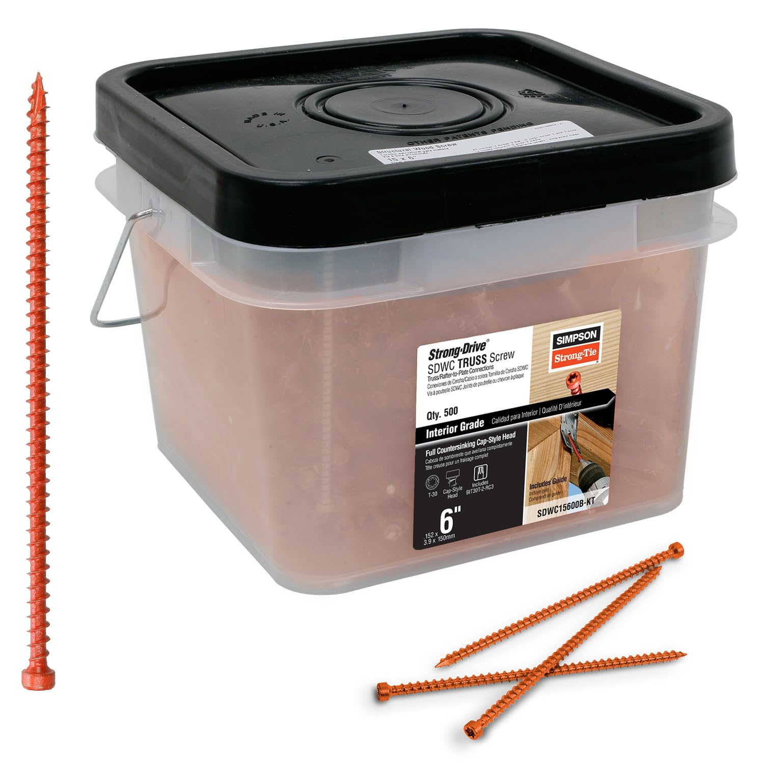 Simpson Strong-Tie SDWC15600B-KT - 6" Structural Screws for Truss & Rafters 500ct