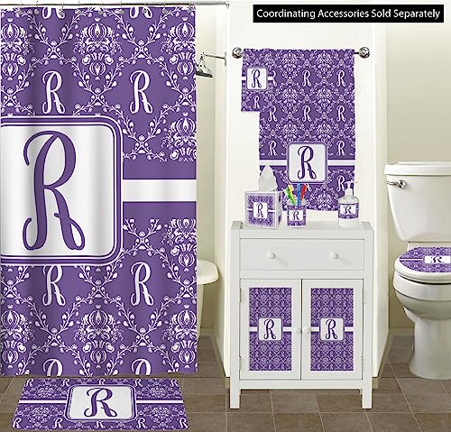 RNK Shops Initial Damask Waste Basket - Single Sided (Black) (Personalized)