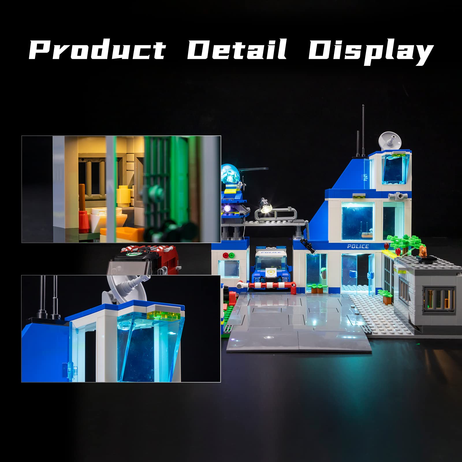Bourvill LED Lights Kit for City Police Station 60316 - Lights Set Compatible with Lego 60316 Set -Classic Version (Lights Kit without Model)