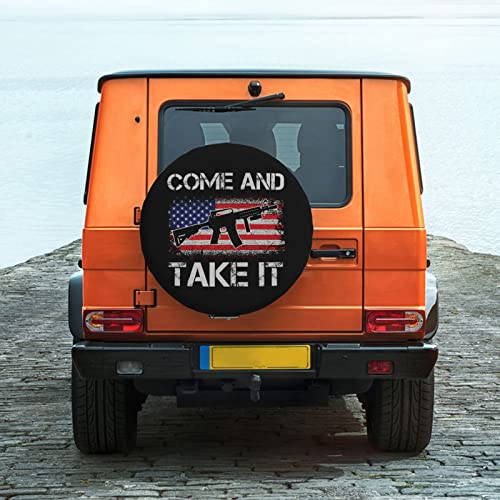Come and Take It Funny Tire Cover Universal Fit Spare Tire Protector for Truck, SUV, Trailer, Camper, Rv