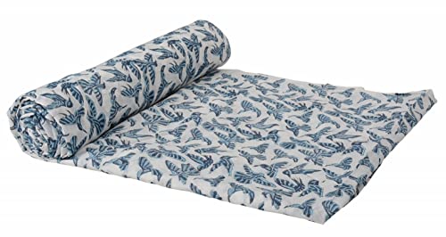 Trade Star 3 Yard Hand Block Print Fabric 100% Cotton Fabric for Sewing Crafting Dressmaking Running Natural Dye Sanganeri Indian Bird Print Fabric by The Yard Width 44 Inches(Pattern 1)