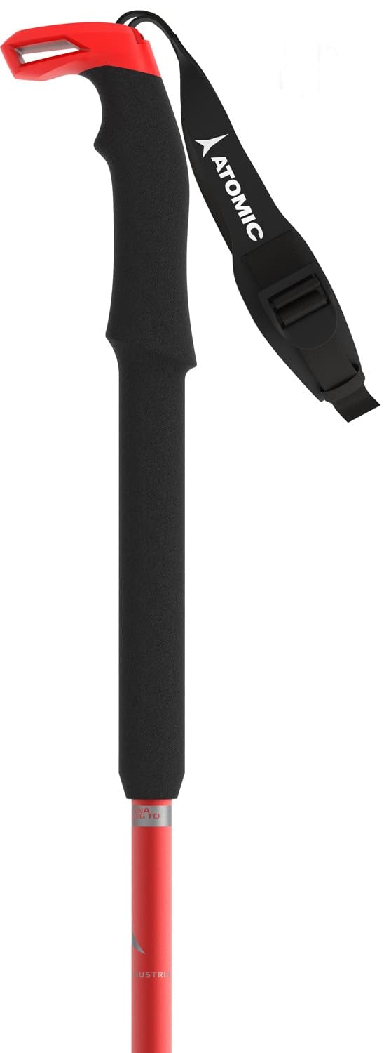 Atomic BCT Touring Carbon SQS Ski Poles Sz 110-155cm (44-62in) Red/Grey