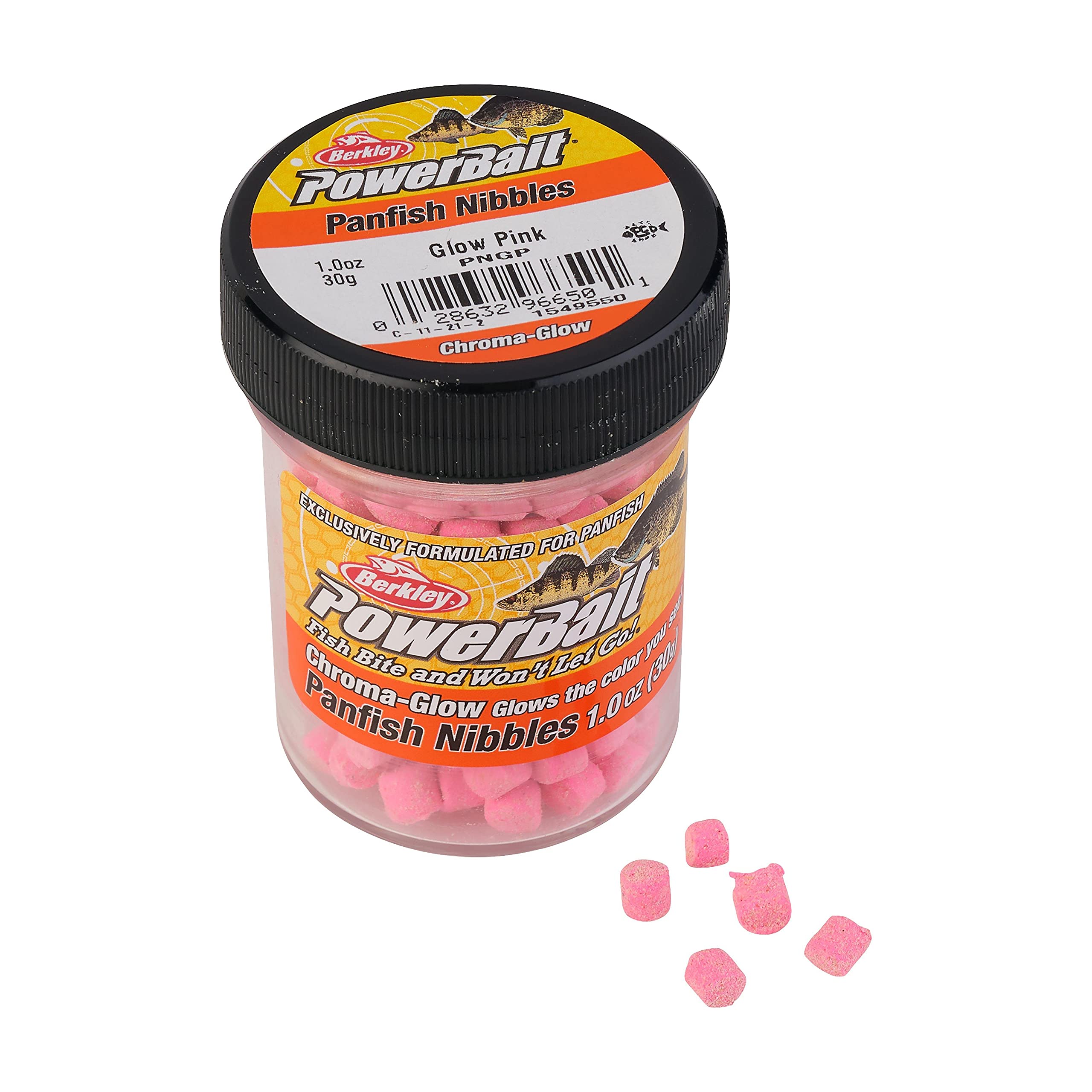Berkley Powerbait Chroma-Glow Panfish Nibbles Fishing Soft Bait,Glow Pink