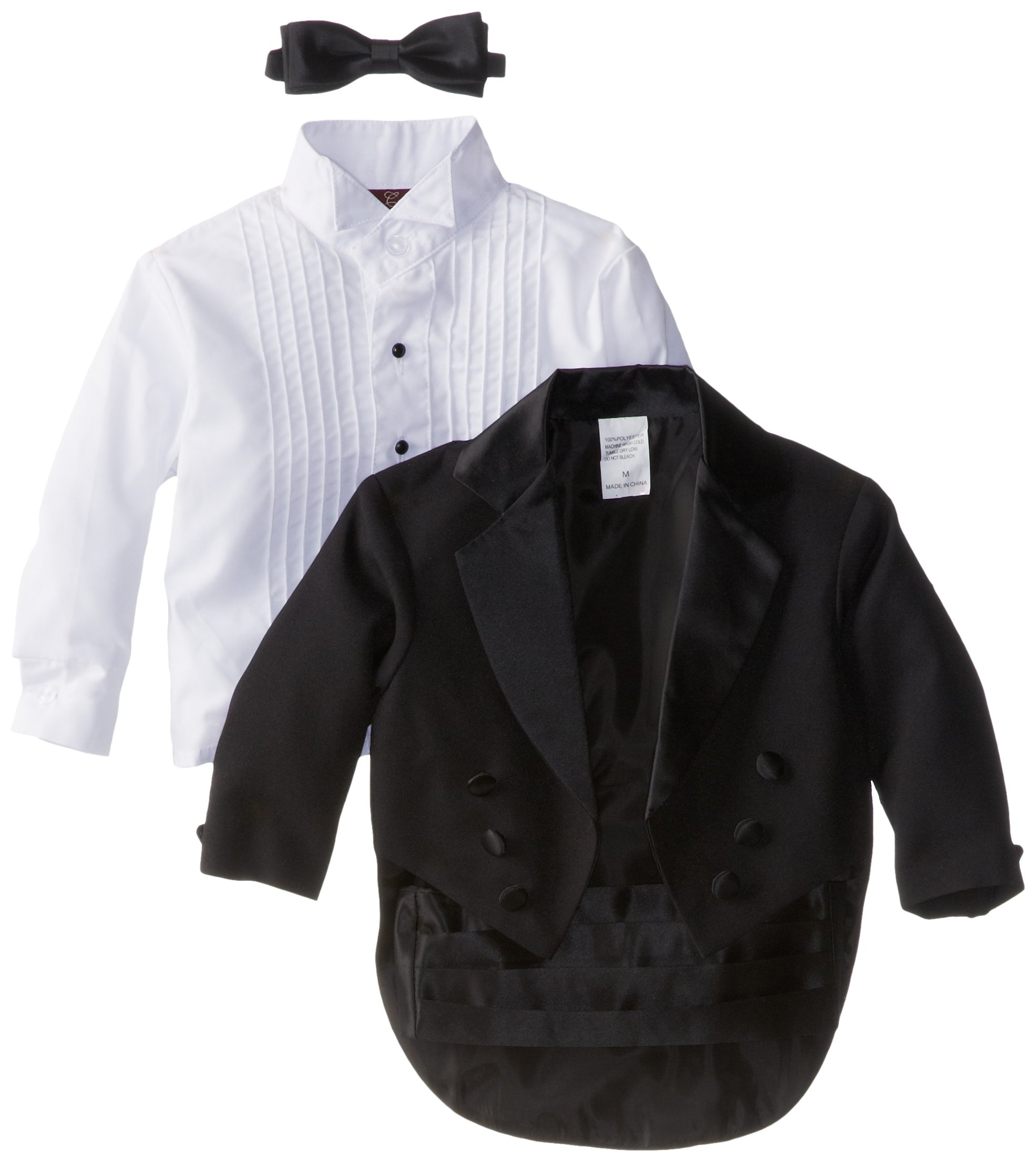 Joey Couture Baby Boys' Tuxedo Suit Tail, Black, 12 Months/Medium