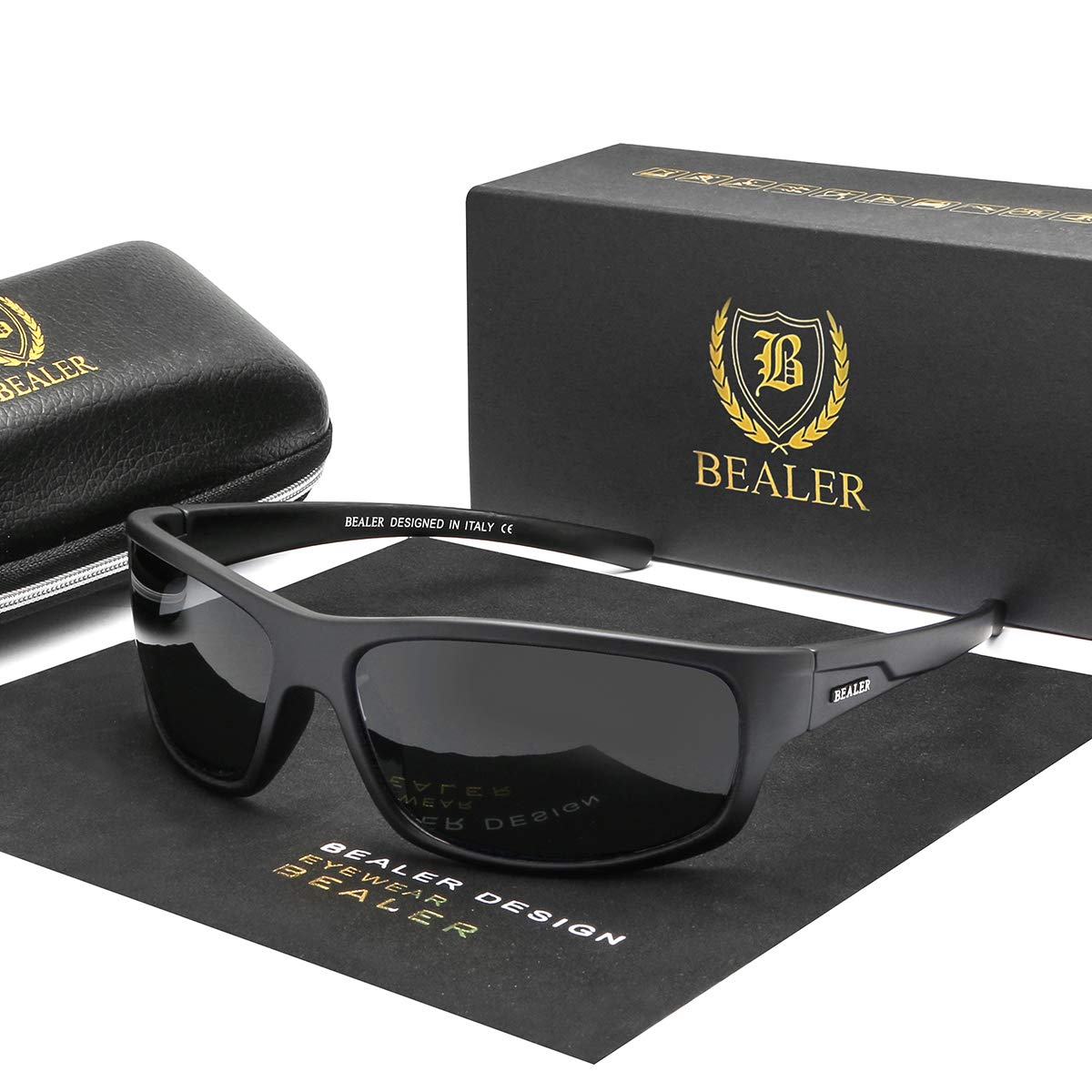 BEALER Polarized Sports Sunglasses for Men Lightweight TR90 Frame Sun Glasses Driving Cycling Fishing UV Protection Shades