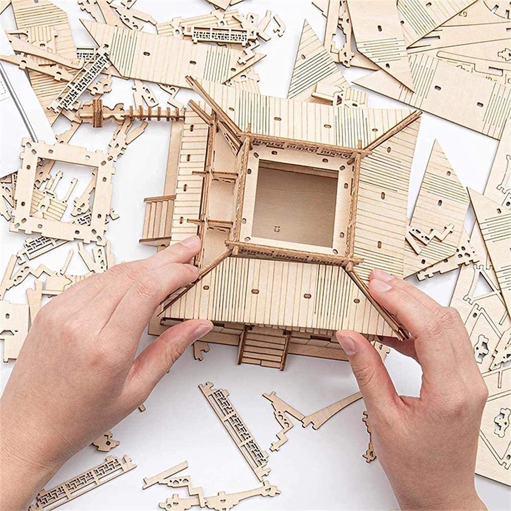 Rolife 3D Wooden Puzzles Temple Building Kit - 275PCS Japanese Five-storied Pagoda 13" Model Craft Kits for Adults/Boys/Girls