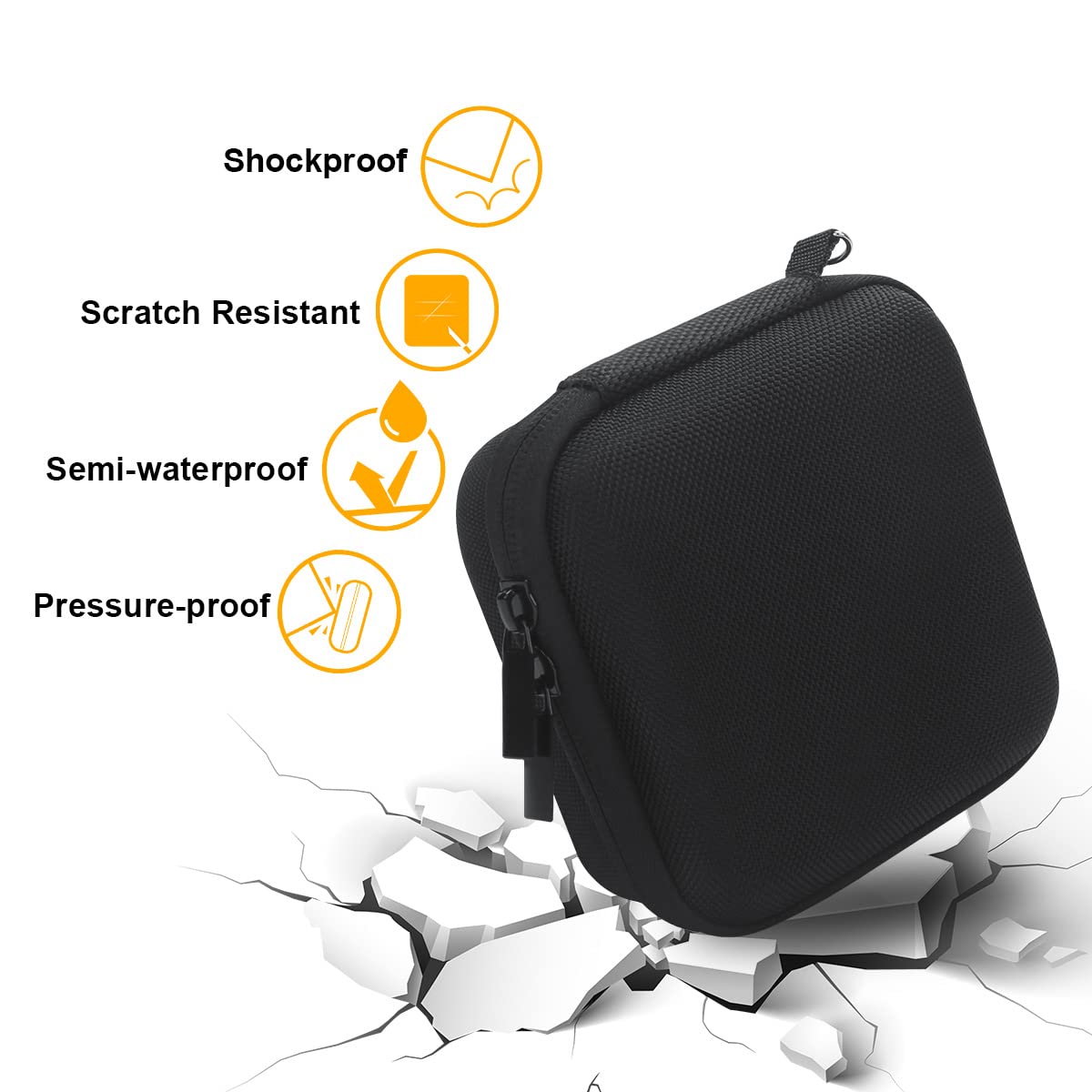 BOVKE Travel Router Case for NETGEAR Nighthawk M1 MR1100 / M5 MR5200 / M6 / M6 Pro MR6500 5G Wireless WiFi Mobile Hotspot Router, Mesh Pocket for Accessories, Black