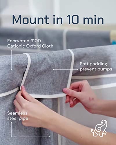 TODALE Baby Playpen for Toddler, Extra Large Baby Playard, Infant Safety Activity Center, Sturdy Babies Playpen with Anti-Slip Suckers,Tear-Resistant Material &Breathable Mesh (Grey 70βΓ59β)