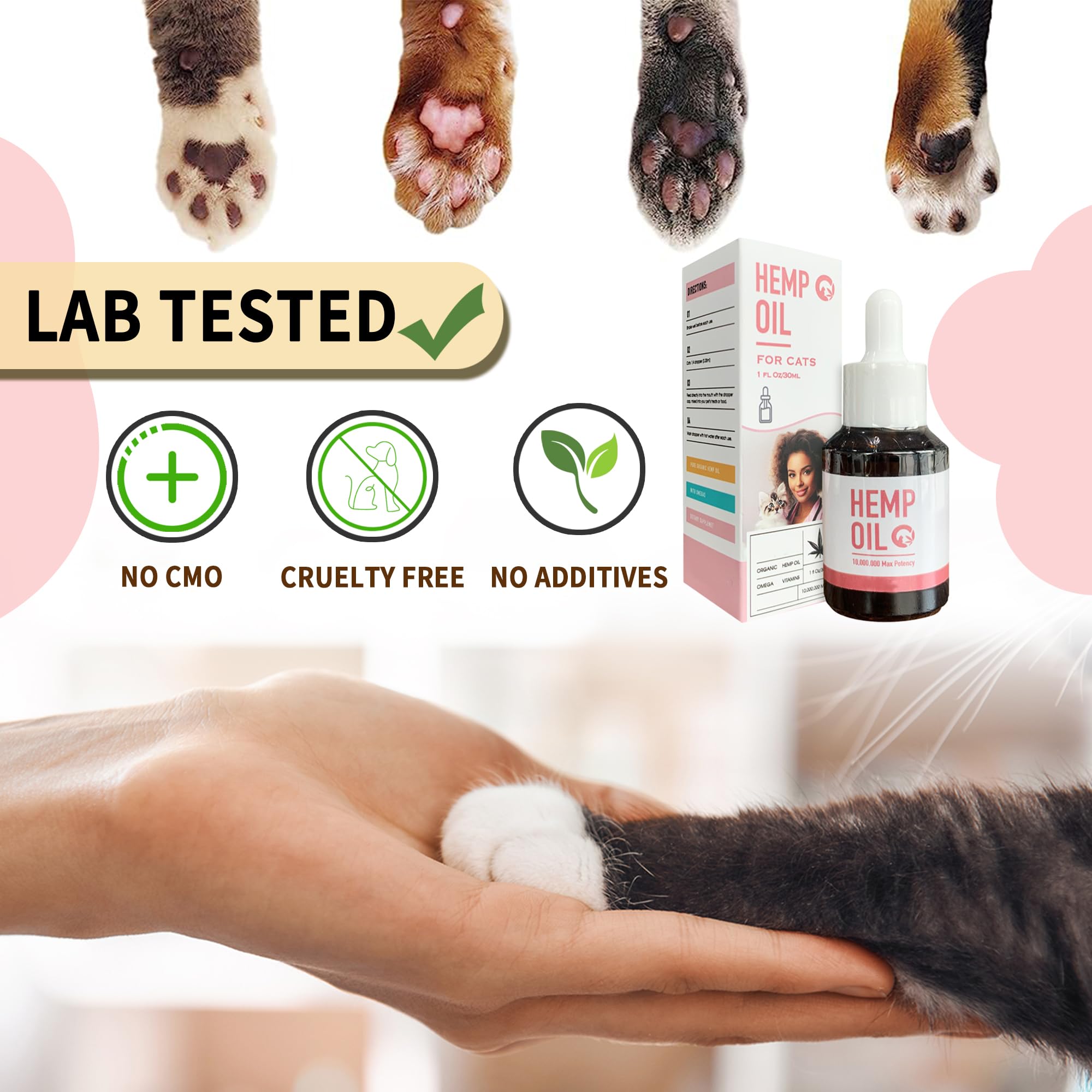 ZOEDUL Calm Your Feline Friend with Hemp Oil for Cats - Cat Calming, Cat Anxiety Relief, Digestion, Immunity, Hip & Joint Support