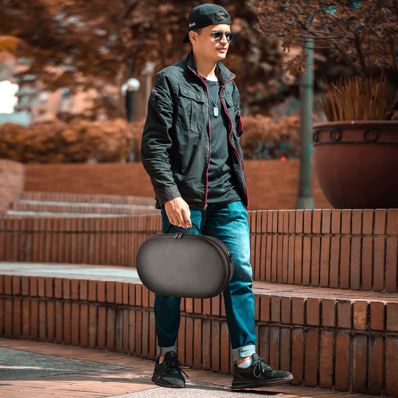 Carrying Case Compatible with Meta Quest Pro/ for Meta Quest 3, Virtual Reality Headset Game System Storage Holder, VR Accessories Travel Organizer for Controllers, Charging Dock, Cables (Box Only)
