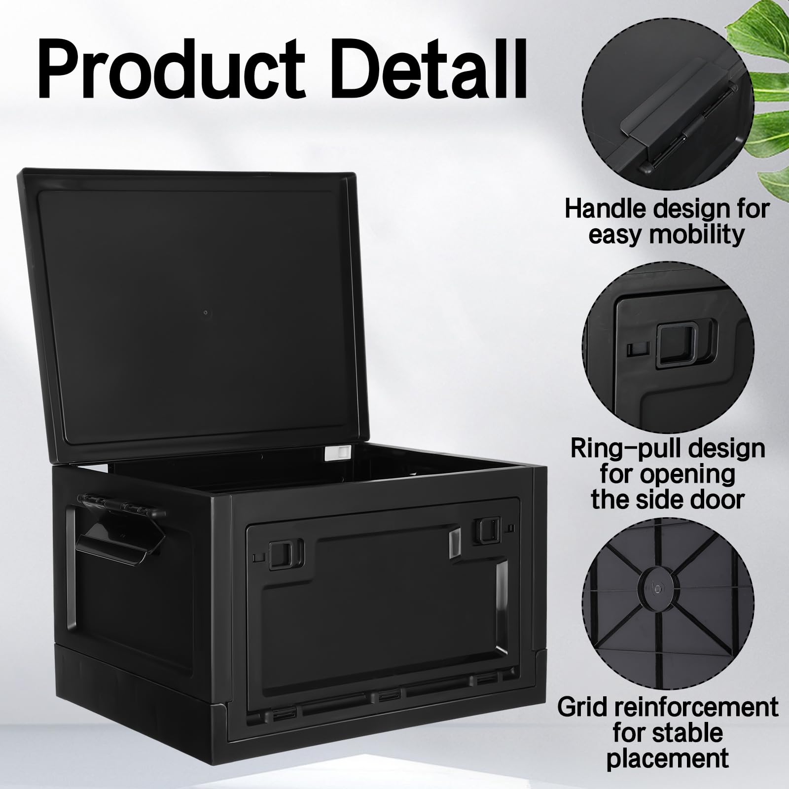 Burbell 2 Pcs 30 L Foldable Outdoor Storage Box Lockable Plastic Deck Box Waterproof Patio Storage Box PP Storage Bin for Package Delivery Patio Cushions Gardening Tools UV Resistant