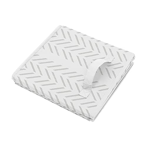 Sweet Jojo Designs Grey Chevron Arrow Foldable Fabric Storage Cube Bins Boxes Organizer Toys Kids Baby Childrens - Set of 2 - Gray and White Geometric Construction Truck Tire Print