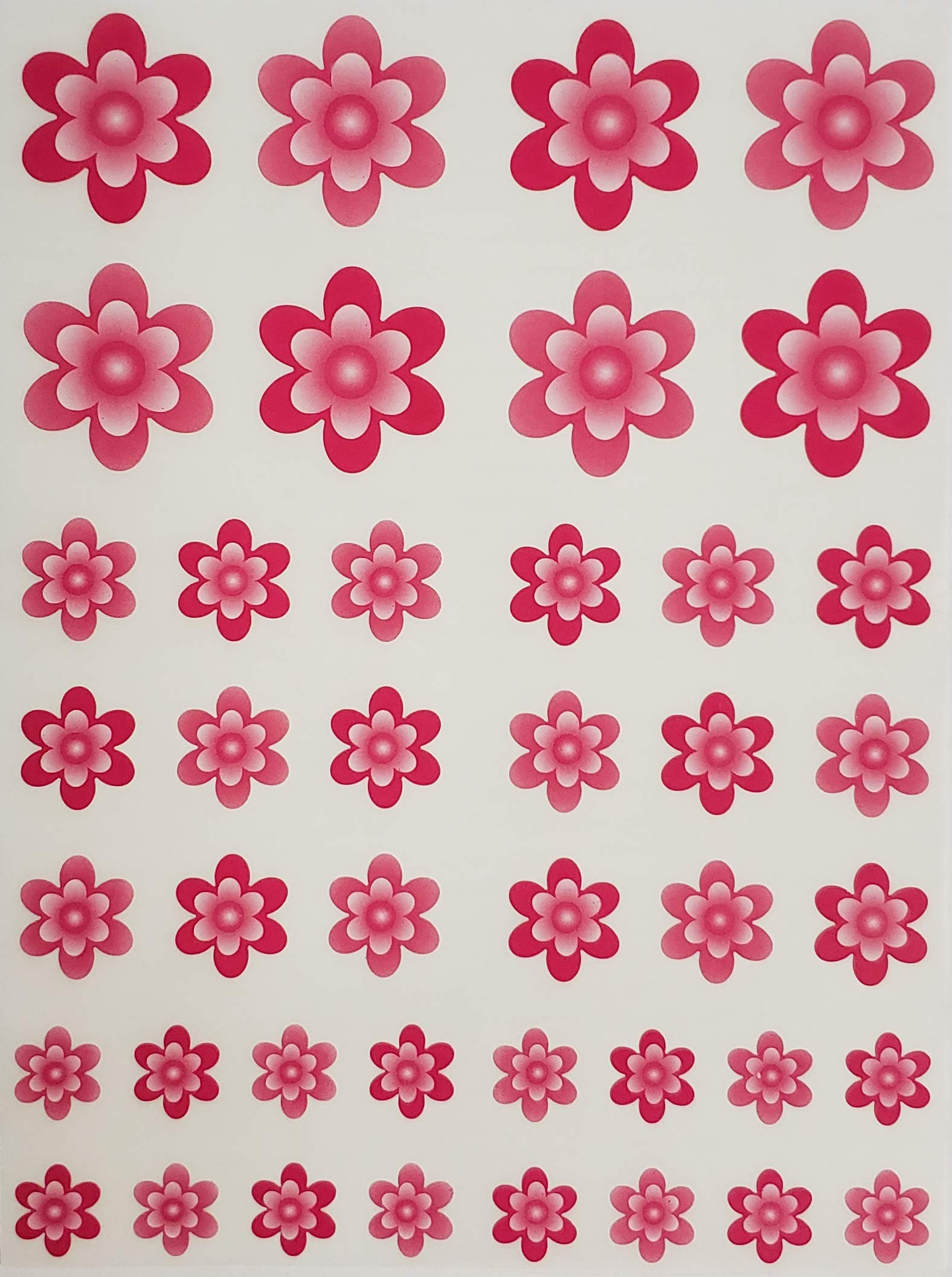 Royal Green Labels Pink Daisy Flower Stickers for Arts and Crafts Games, and Creative Learning, Preschool in 3 Sizes,10 Sheets - 420 Pack