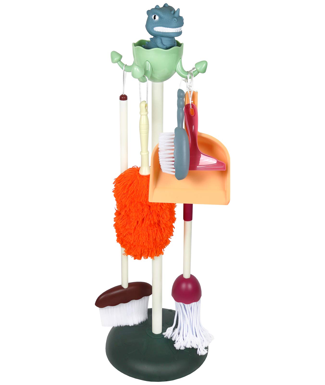 Kiddie Play Kids Cleaning Set for Toddlers Pretend Play for Toddlers to Sweep Up Home & Kitchen with The Broom and Mop 8 Pcs Cleaning Toys