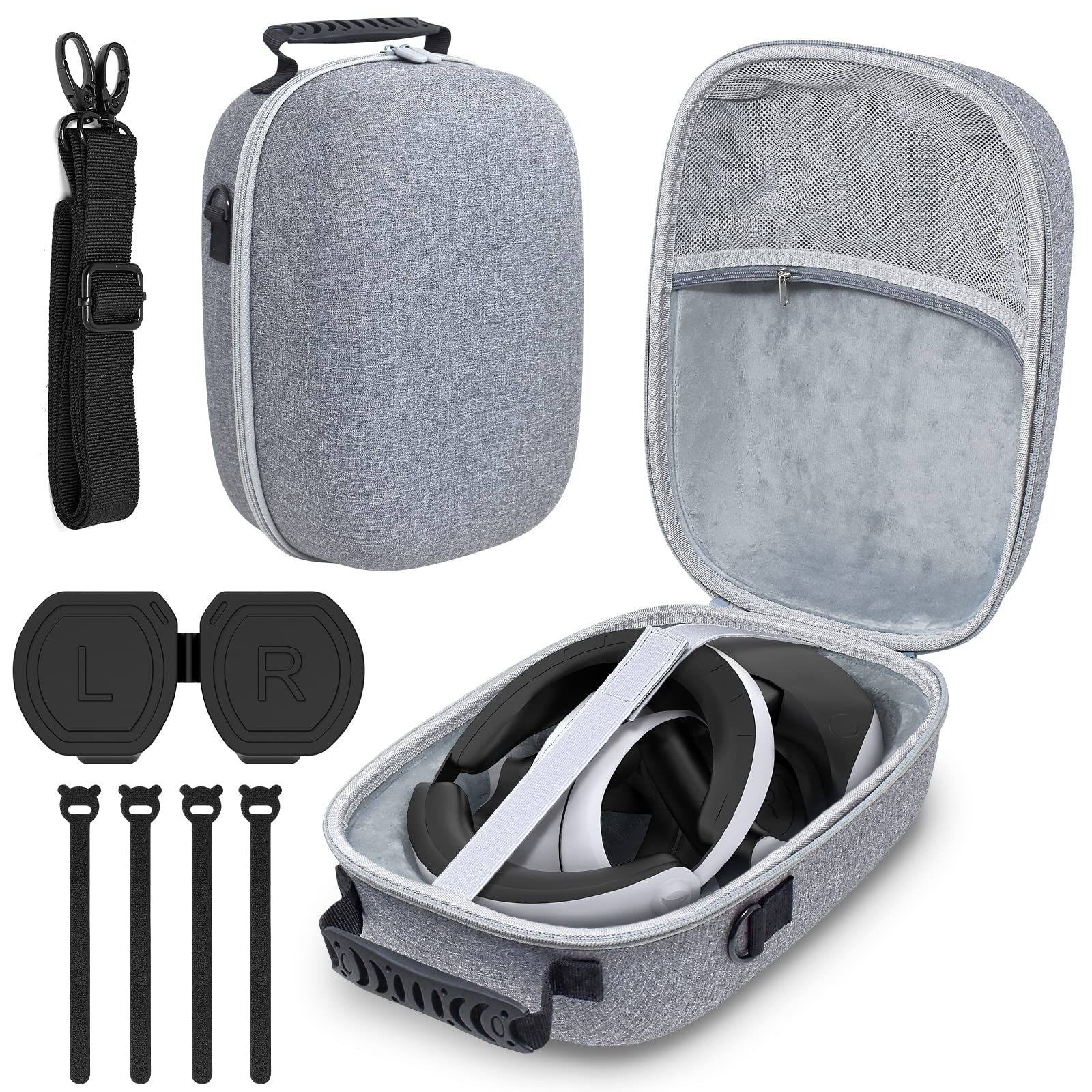 Carrying Case for PSVR2,Hard Lightweight Travel Protective Storage Bag Case with Lens Protector,Cable Straps Shoulder Belt Storaging Game Headset Touch Controllers for PS VR2