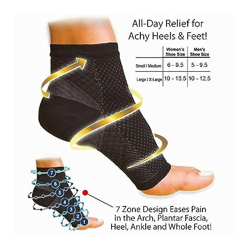 hwojjha 6 pairs Soother Socks Anti-Fatigue Compression Foot Sleeve Brace Sock - Instant Foot & Ankle Pain Relief (set C, L/XL)