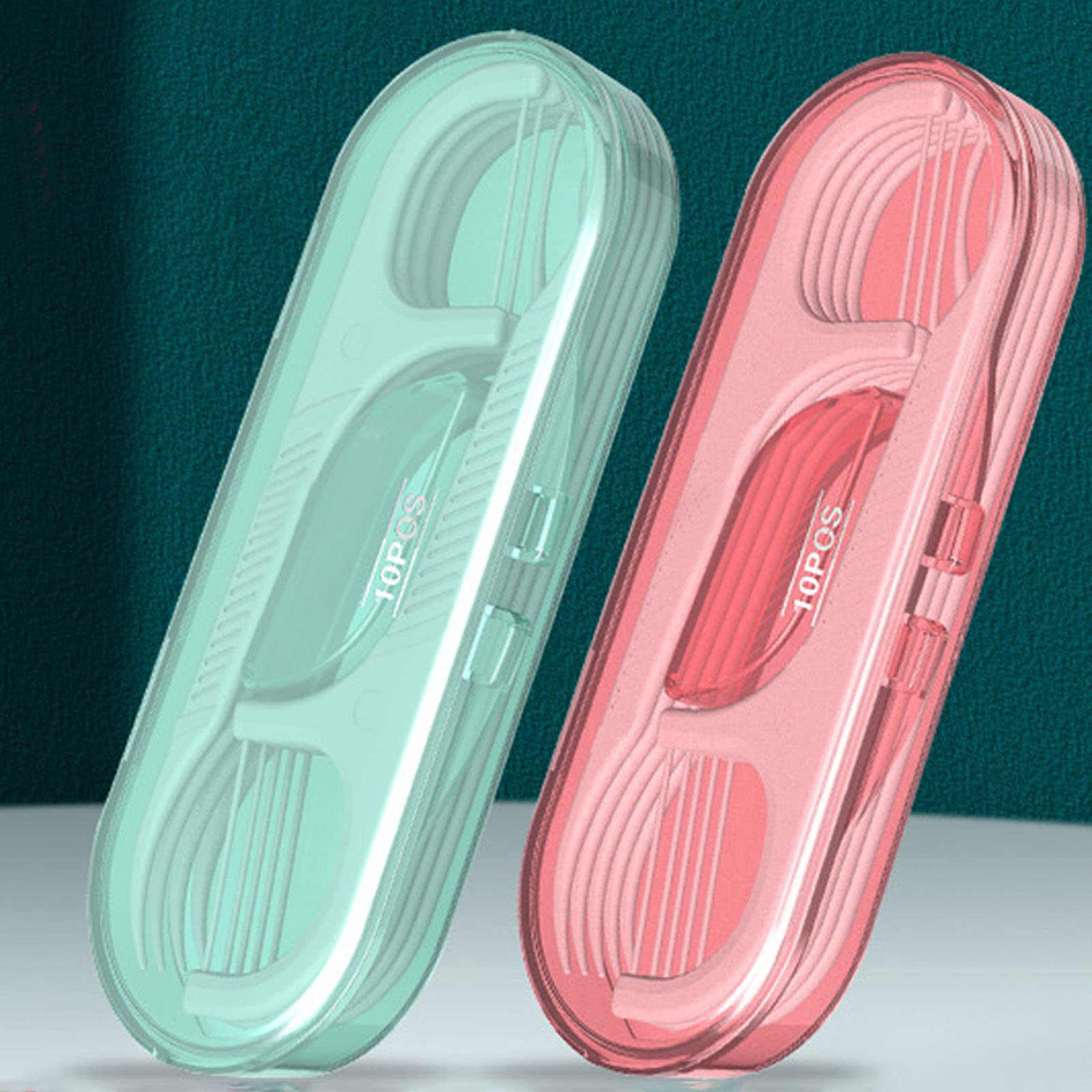 Fresh Clean Floss Picks, for Extra Tight Teeth,Easy to Carry,10 Pack with Travel Case,Prevent Tooth Decay & Gum Disease