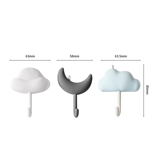 DHDestined Fateful 3 Pcs Adhesive Silicone Stick on Hooks, Multi-Purpose Damage Free Hanging Hooks, Silicone Decoration Hook, Functional Utility Hooks for Kitchen Bathroom Home Office