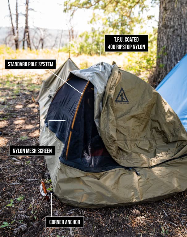 Canvas Cutter Summit Bivy - Ultralight Backpacking Gear - Waterproof Bedroll for Hiking, Camping and Backpacking - Durable Camping Essentials Made from Heavy Duty Canvas - Bedroll Bundle
