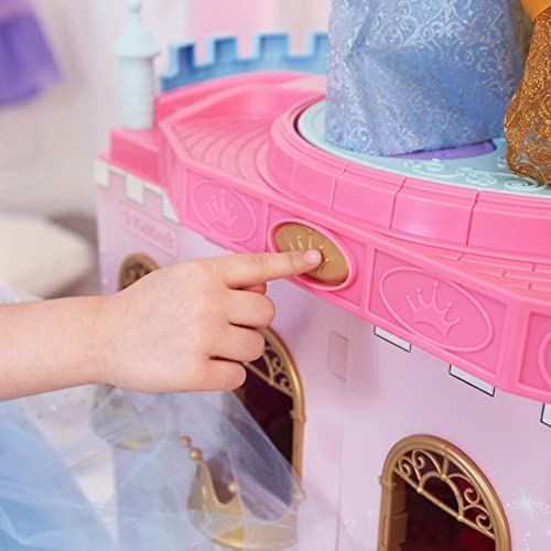 KidKraft Disney Princess Dance & Dream Wooden Dollhouse, Over 4-Feet Tall, Includes Sounds, Spinning Dance Floor and 20 Play Pieces, Gift for Ages 3
