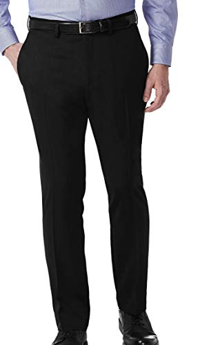 Kenneth Cole REACTION mens Urban Heather Slim Fit Flat Front dress pants, Black, 36W x 30L US