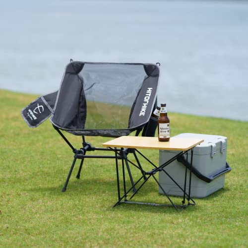 HITORHIKE Camping Chair Backpack Camping Folding Chair Breathable Mesh Structure Aluminum Frame with 2 Side Pockets Camping Chair Compact Ultralight Carrying Bag（Navy Blue 2PCS ）