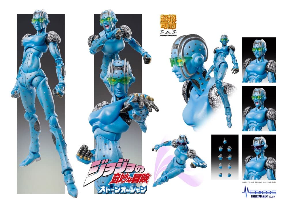 Medicos JoJo’s Bizarre Adventure Part 6: Chozo Kado Stone Free Super Action Statue Figure, Multicolor