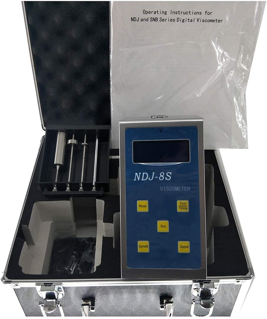 CNYST Viscometer Rotational Viscosity Meter with Range 20 to 2,000,000mPa·s Adjustable S Peed 0.3、0.6、1.5、3、6、12、30、60 4 Spindles Code L1 L2 L3 L4 LCD Screen Display
