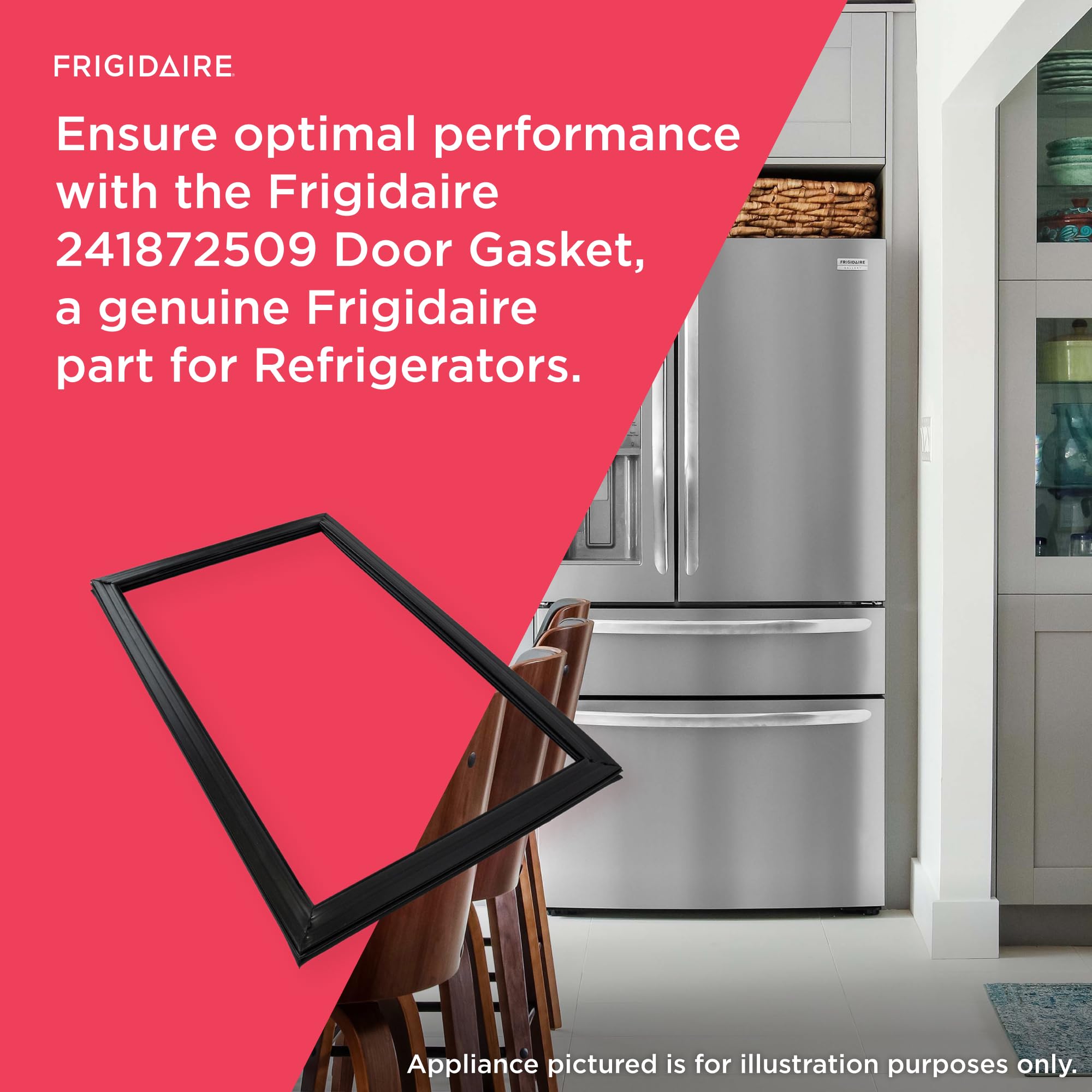 Frigidaire 241872509 Freezer Door Gasket, Black