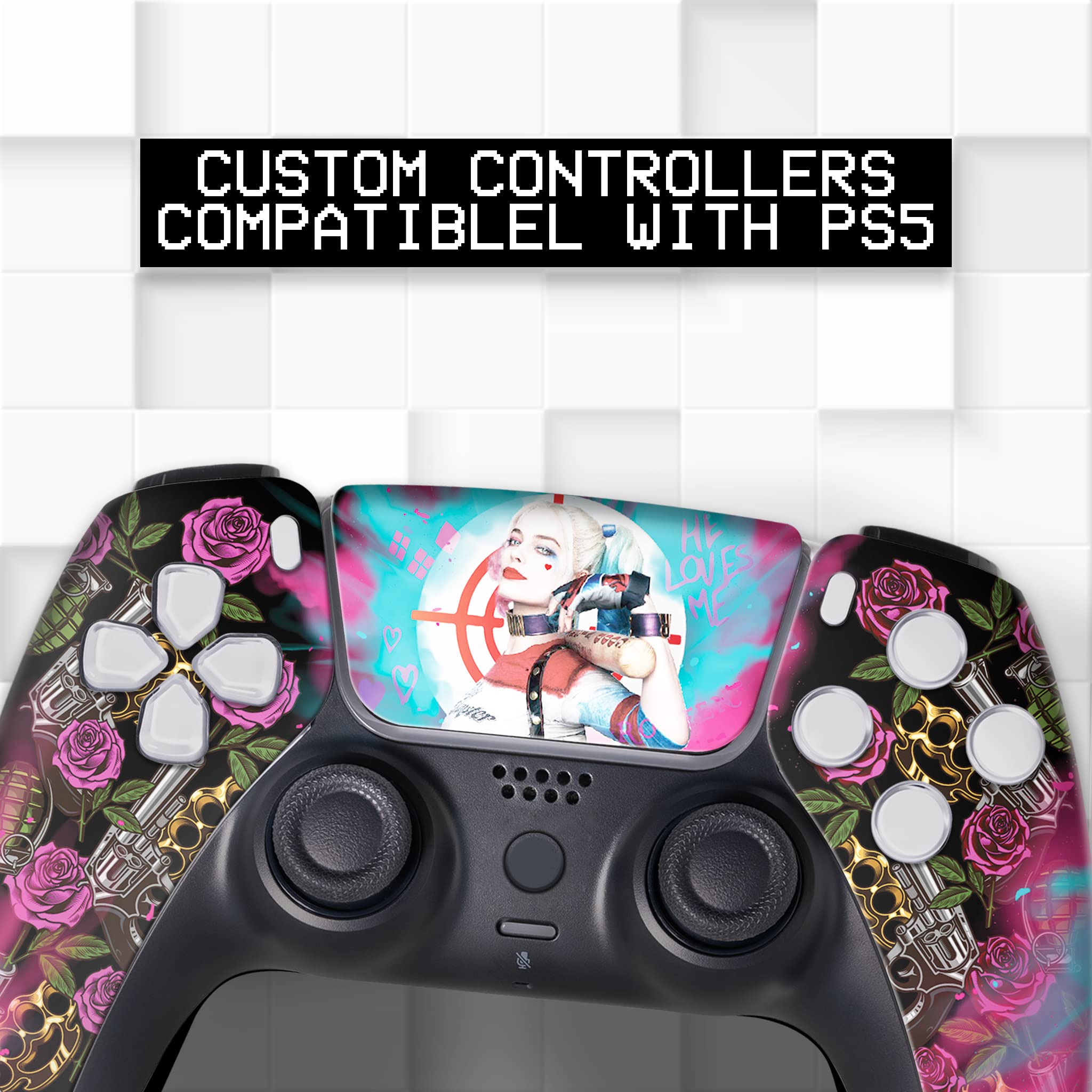 BCB Controllers Custom Wireless Controller compatible with PS-5 Controller | Works with Play-Station 5 Console | Proudly Customized in USA with Permanent HYDRO-DIP Printing (NOT JUST A SKIN)