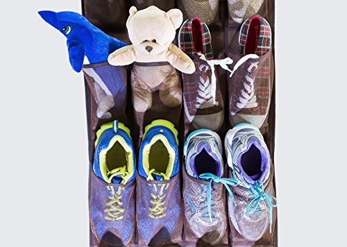 Roomganize Large Shoe Organizer, Sneaker Rack, for Men's Big Shoes (Bison Brown)