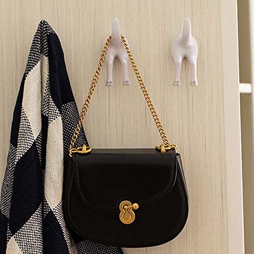 Dog Tail Hooks, Plastic Wall-Mounted Hat Hanger Hooks,Cute Towel Hooks, for Hanging Coats,Bags,Key,Purse,Dog Leash(Black)