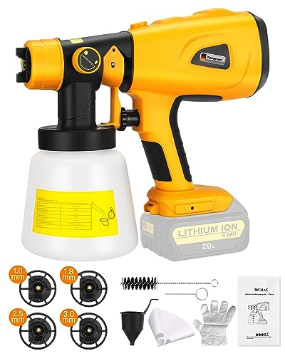Cordless Paint Sprayer for Dewalt 20v 60v Battery,HVLP Paint Sprayer Gun for Cabinets Cars Walls Furniture House Painting (Tool Only)